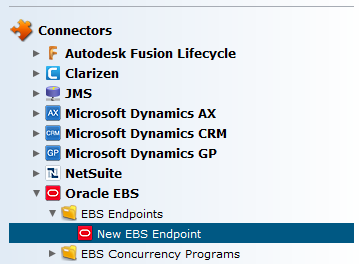 EBS connector endpoint in Jitterbit Design Studio